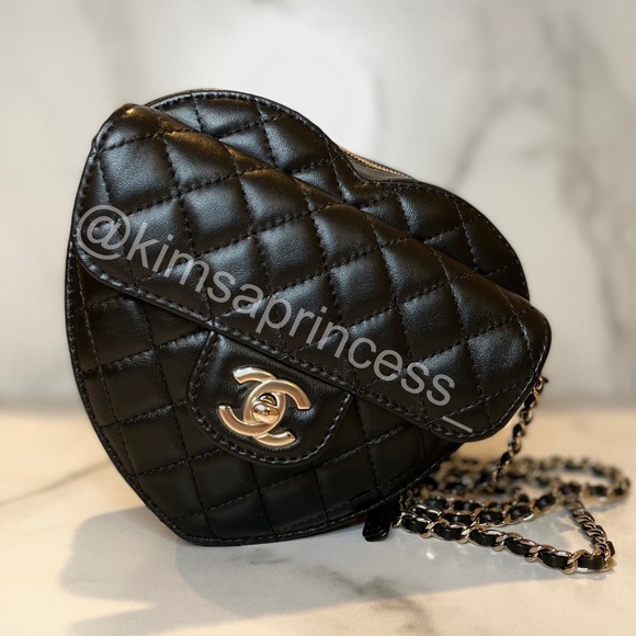 CHANEL | Bags | Large Black Chanel Heart Bag | Poshmark